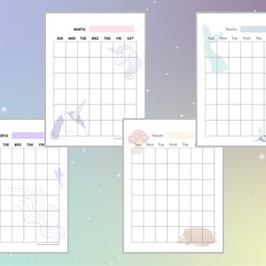 Blank Printable Monthly Fantasy Calendar Pack - Etsy
