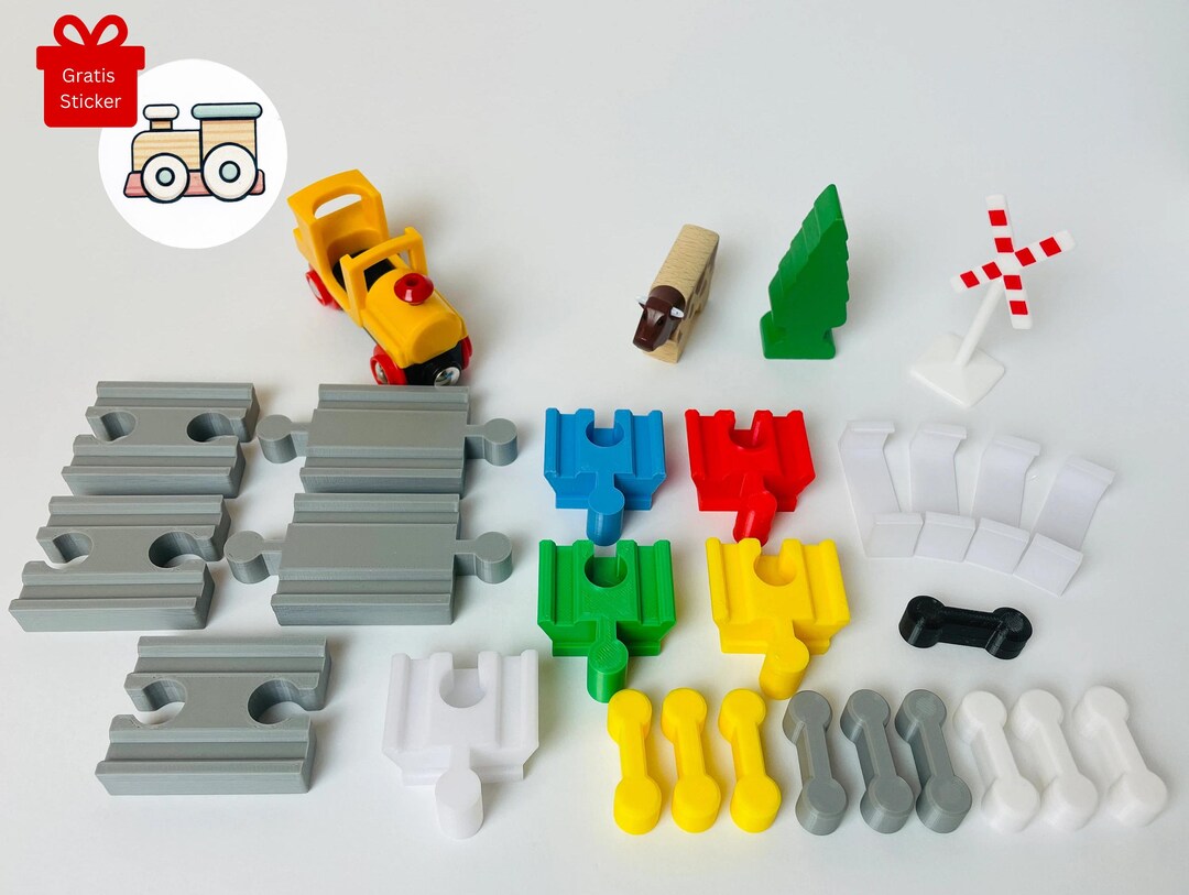 Wooden Track Play Set, Adapter Connectors Compatible With Duplo and ...