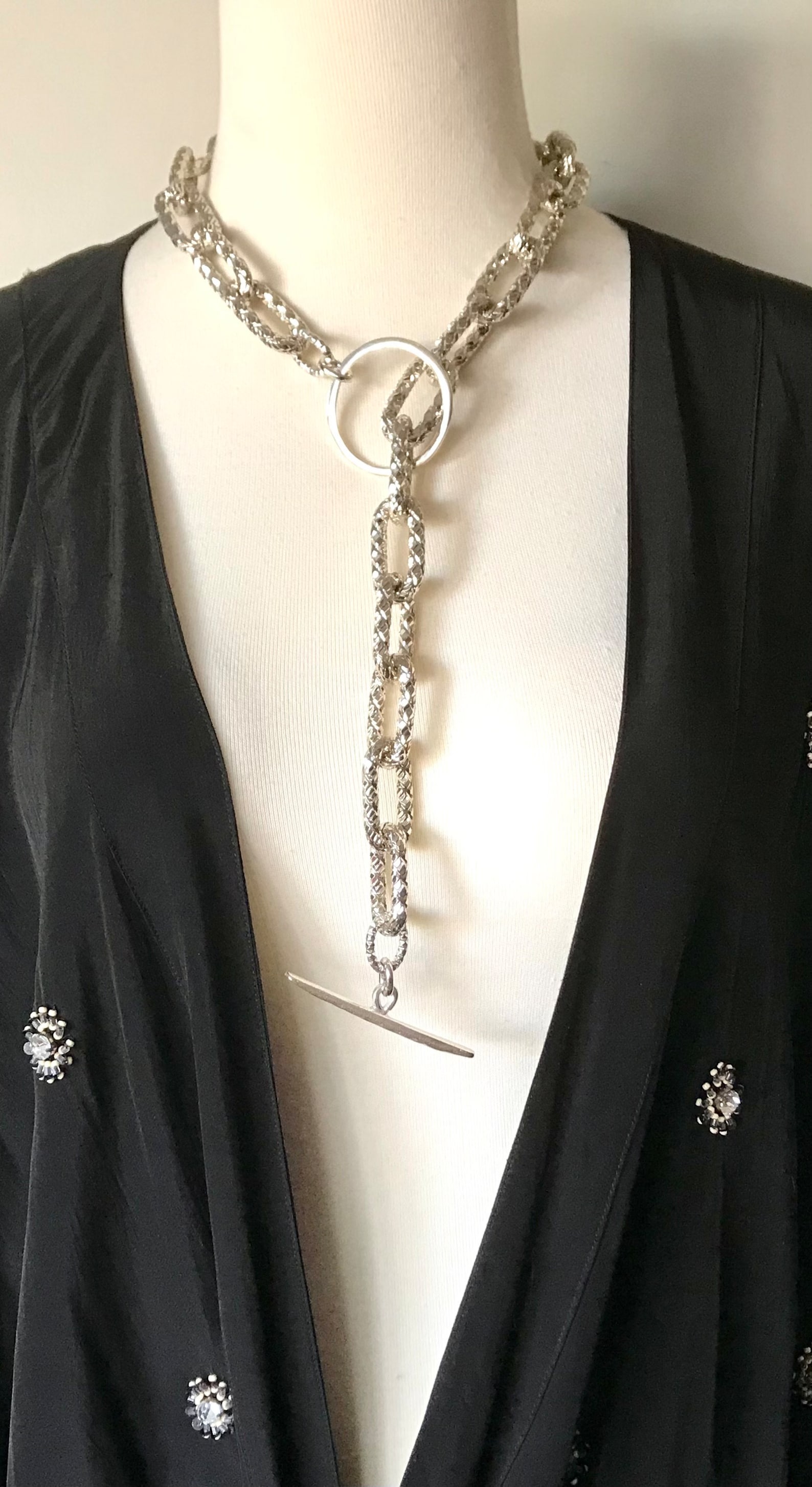 Chunky Italian Chain Lariat + Big Chain Link Choker + Italian Chain ...