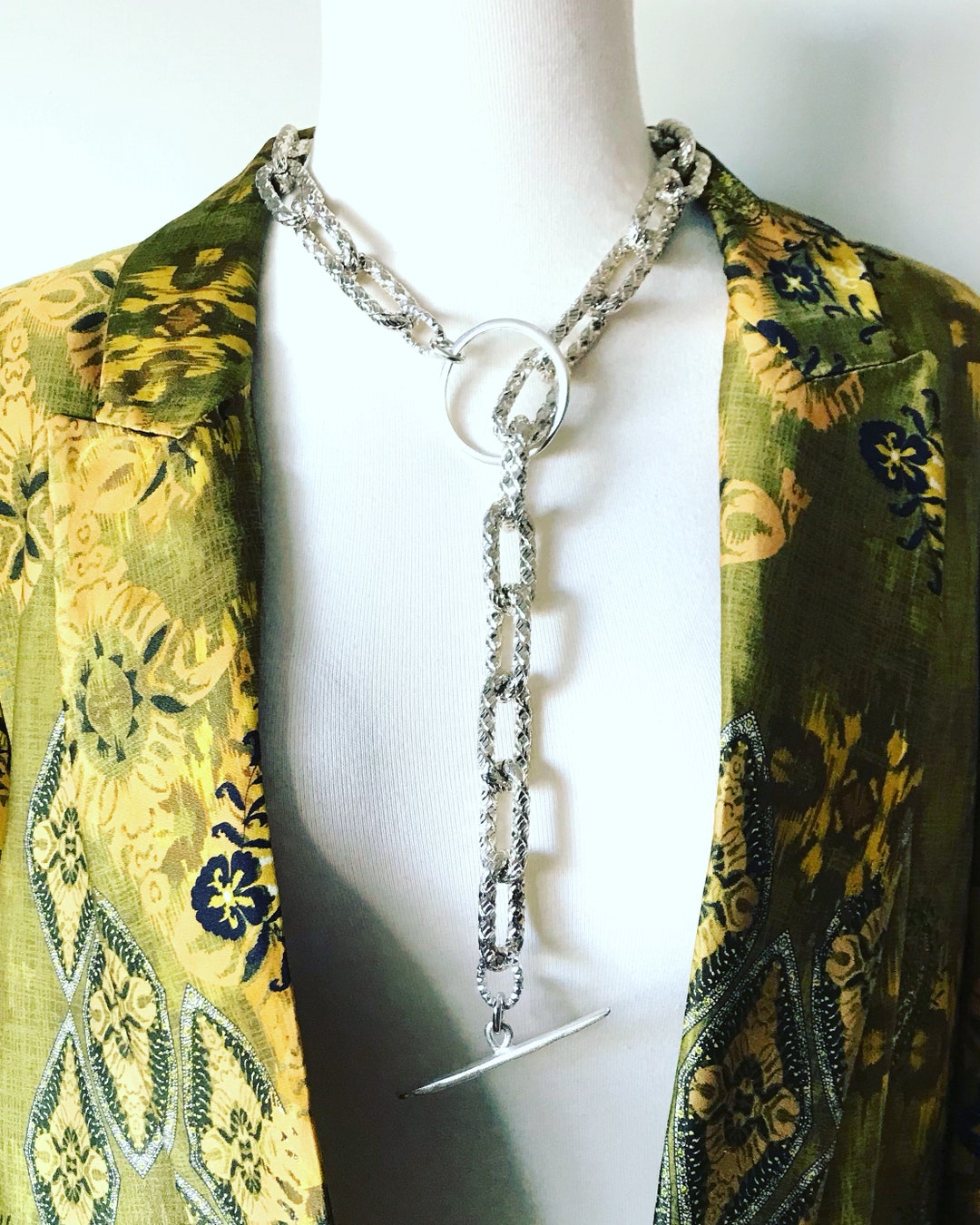 Chunky Italian Chain Lariat + Big Chain Link Choker + Italian Chain ...