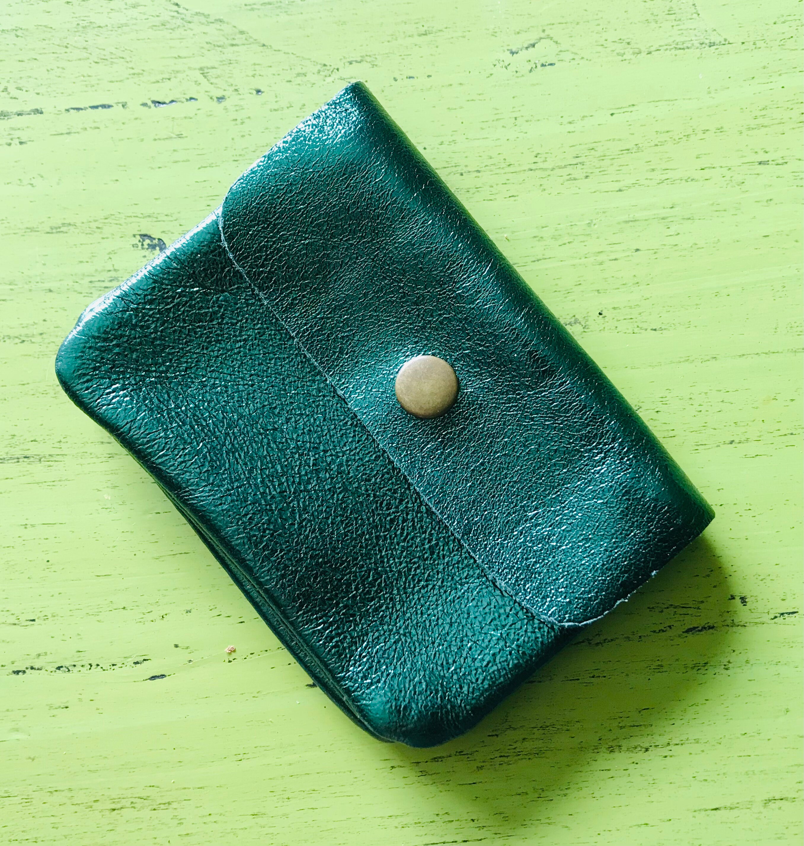 Metallic Leather Coin Purse + Leather Coin Purse Made in Italy + Green ...