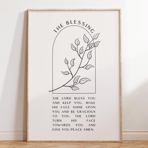 The Blessing Print, Christian Wall Art, Scripture Wall Art Gift, Dorm ...