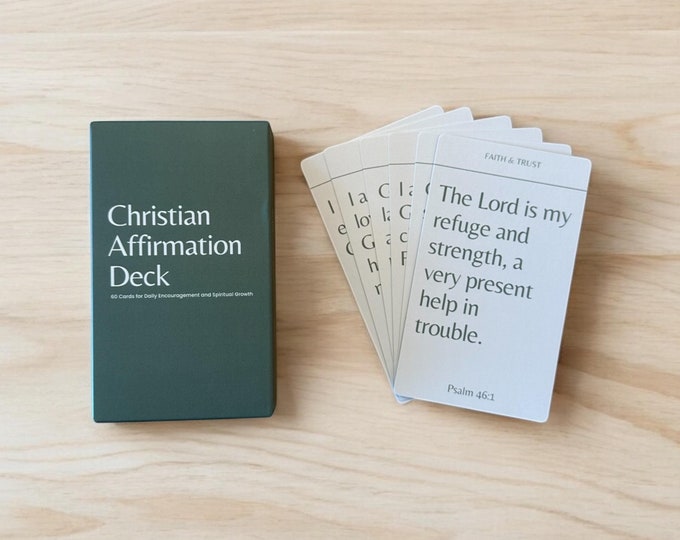 Christian Affirmation Deck, Bible Verse Affirmation Cards, 60 Card Deck ...