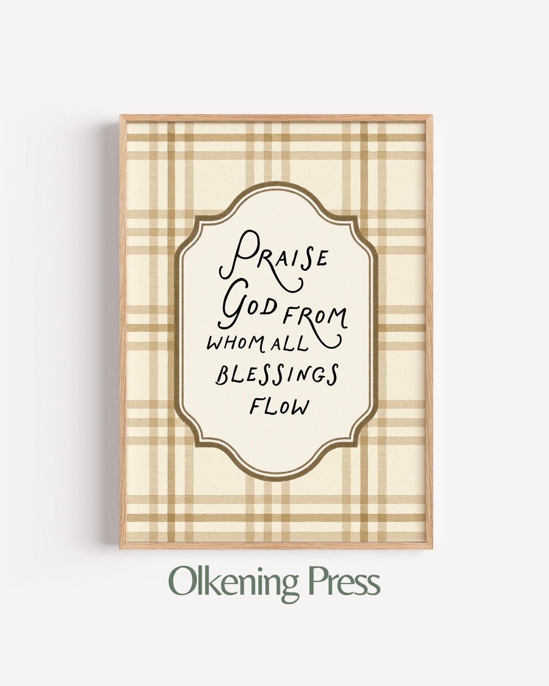 Neutral Plaid Printable Wall Art - Rustic Typography, Inspirational ...