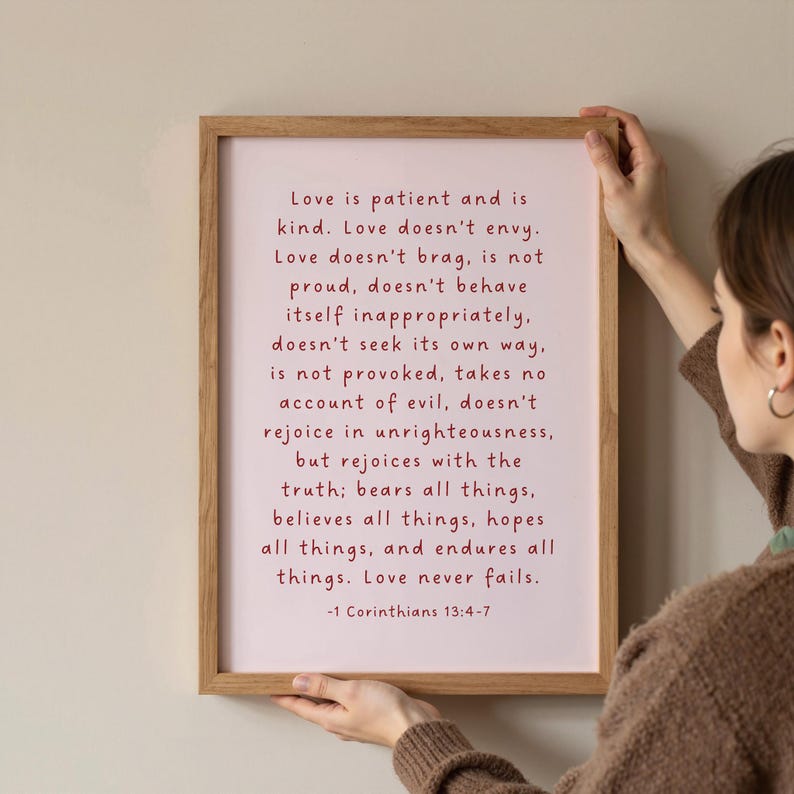 1 Corinthians 13 Valentines Print, Christian Wall Art (digital Download ...