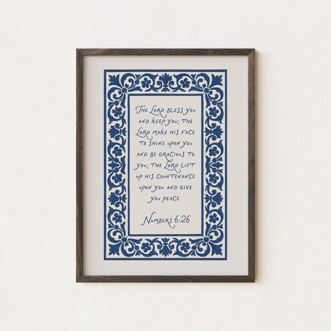 Numbers 6 Print: the Lord Bless You, Christian Wall Art (digital ...