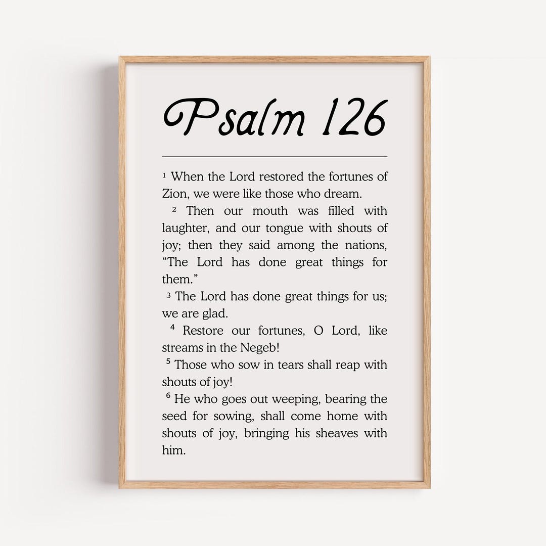 Psalm 126 Scripture Print: Minimalist Bible Verse Wall Art (digital ...