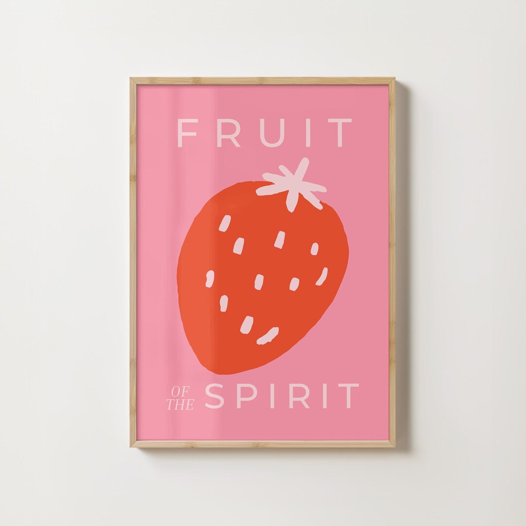 Strawberry Christian Wall Art: Fruit of the Spirit Print (digital ...