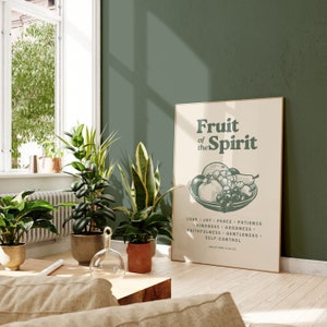 Retro Fruit of the Spirit Poster Printed & Shipped Christian Wall Art ...