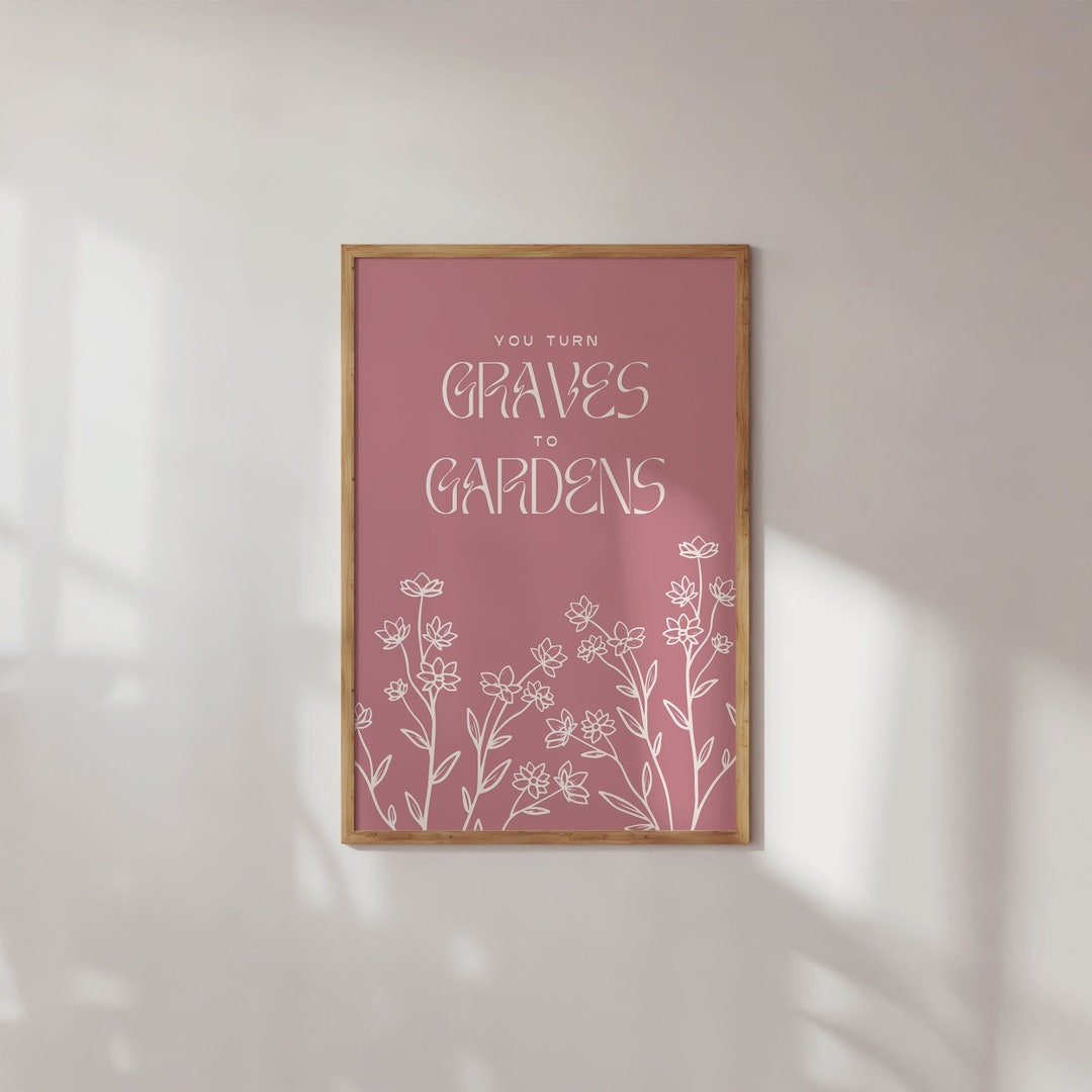 GRAVES INTO GARDENS. Line Art Print. Christian Worship Music Quote ...
