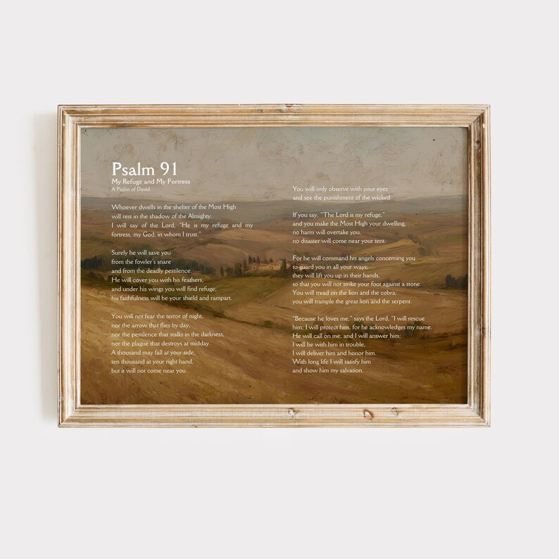 Psalm 91 Christian Wall Art: Rustic Fall Landscape (digital Download ...