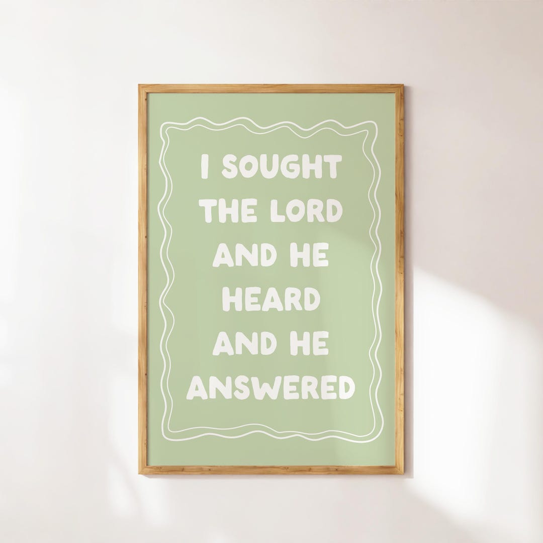 I Sought the Lord and Answered, Christian Wall Art, Lime Cream Wall Art ...