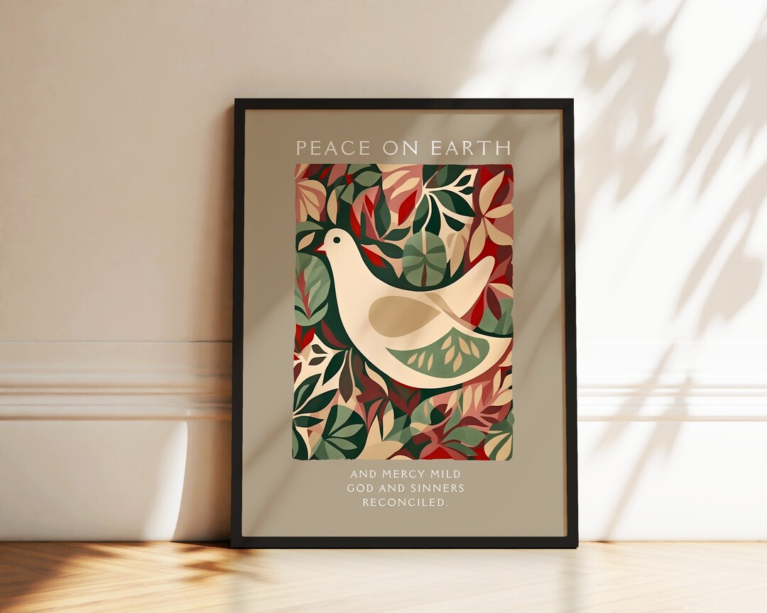Peace on Earth Christmas, Matisse Print, Christian Wall Art, Holly ...