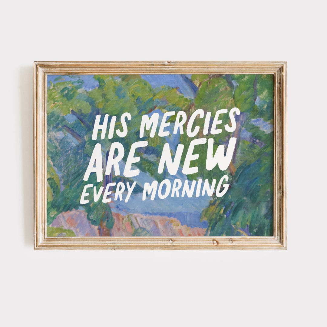 His Mercies Are New Every Morning Christian Wall Art Colorful Landscape ...