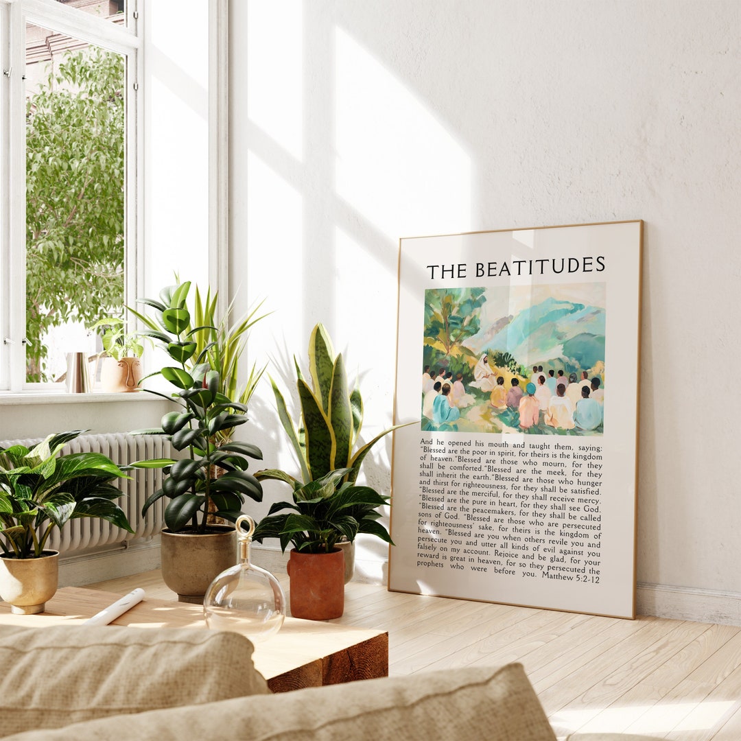 The Beatitudes Printable Art Bible Verse Wall Decor Christian Wall Art ...