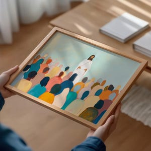 Jesus Teaching His Disciples Modern Christian Art Bible Verse Wall Art ...