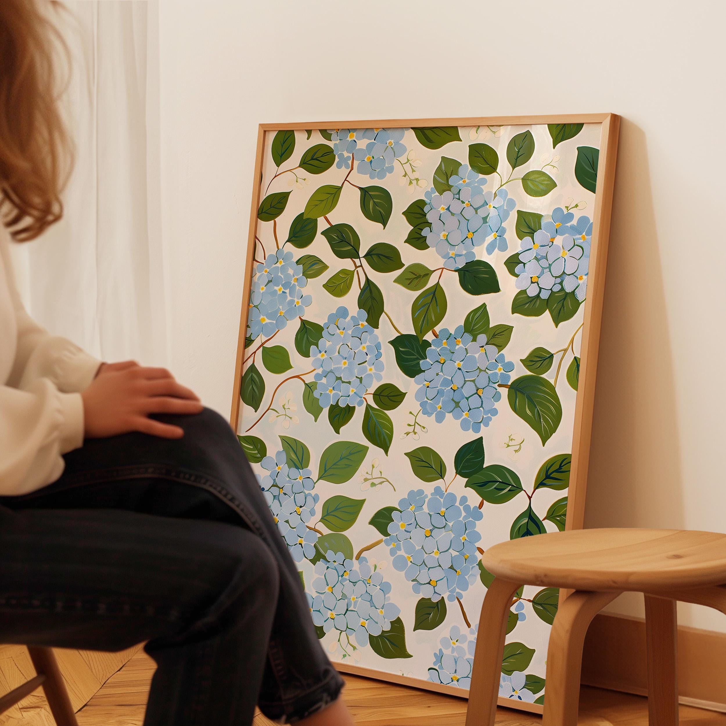 Hydrangea Flower Print: Coastal Blue Wall Art (digital Download) - Etsy