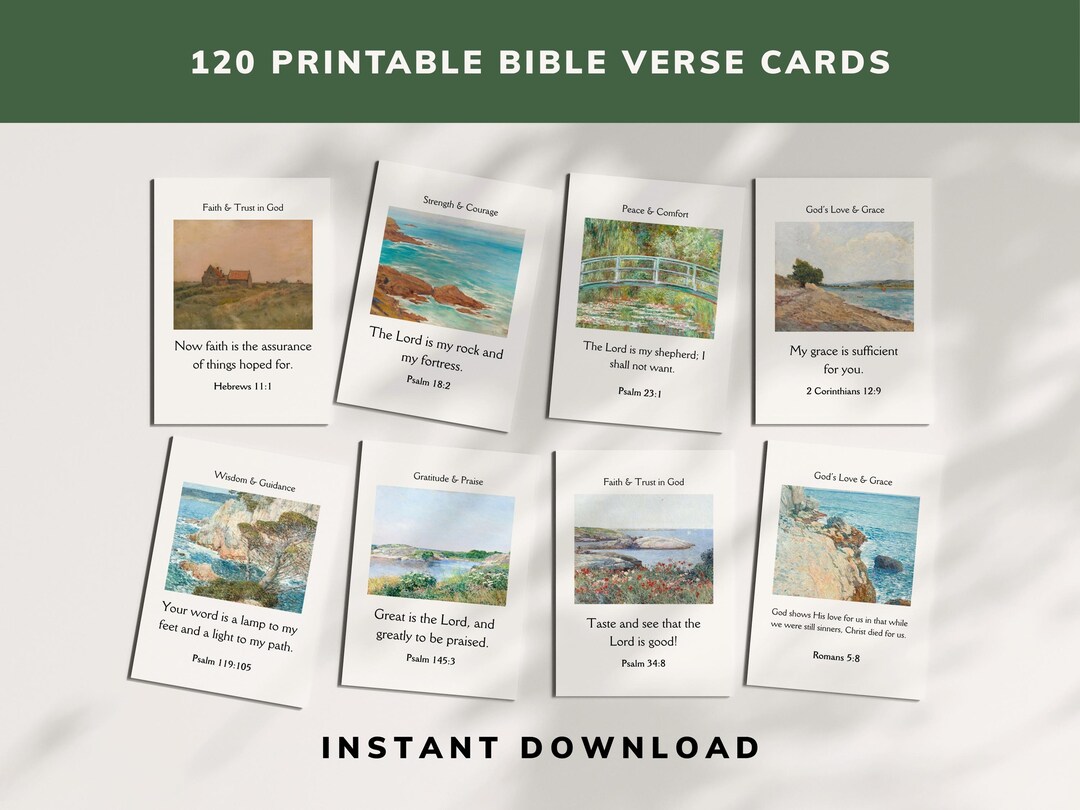 Printable ESV Bible Verse Cards: Christian Affirmations (digital ...
