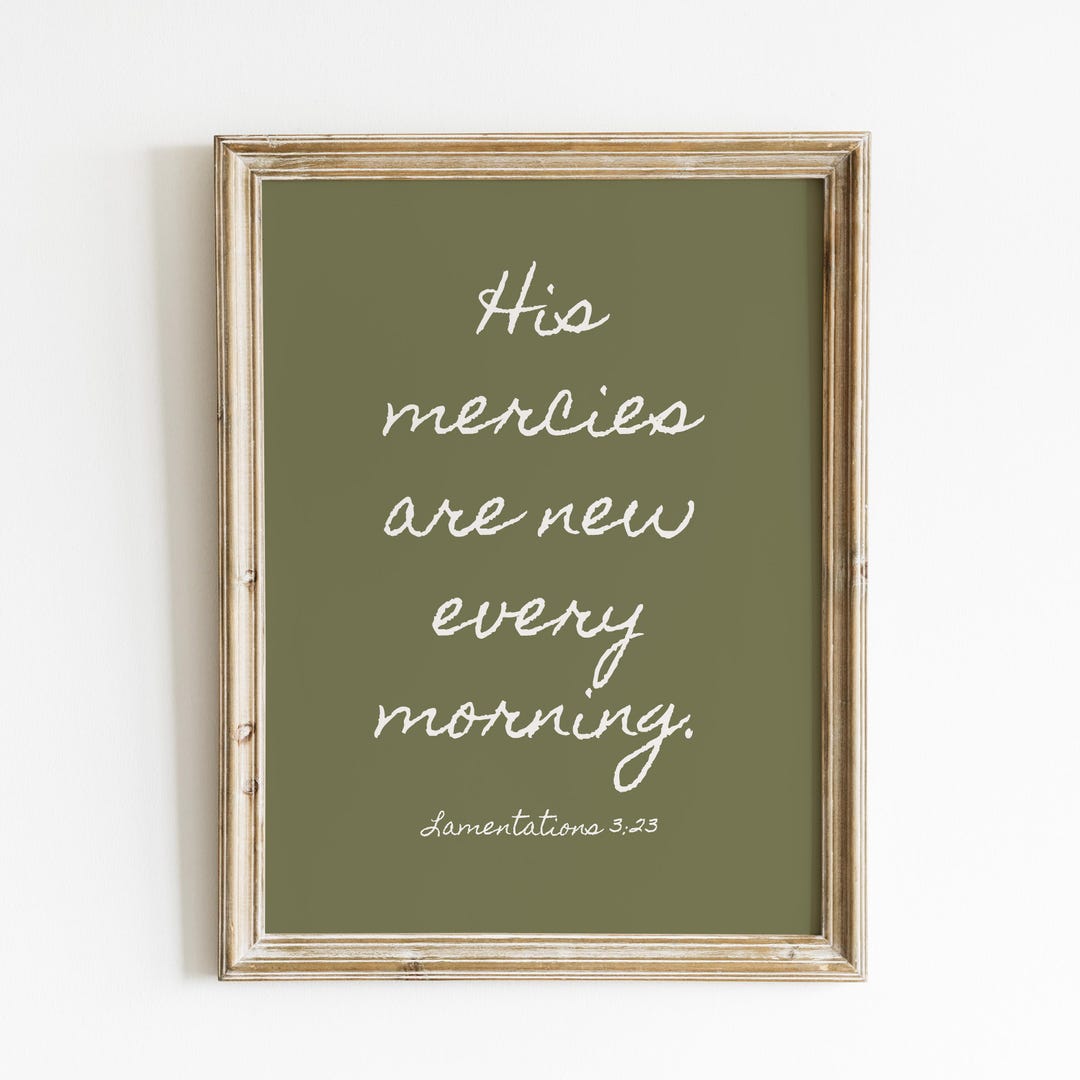 His Mercies Are New Every Morning Christian Prints Bible Verse Wall Art ...