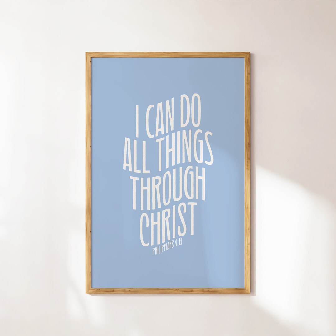 Philippians 4:13 Modern Christian Art Coastal Granddaughter Bible Verse ...