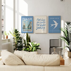 Bible Verse Bundle in Blue for Christian Housewarming Gift for Sunday ...