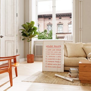 Red Christian House Rules Print: Faith-based Family Values (digital ...