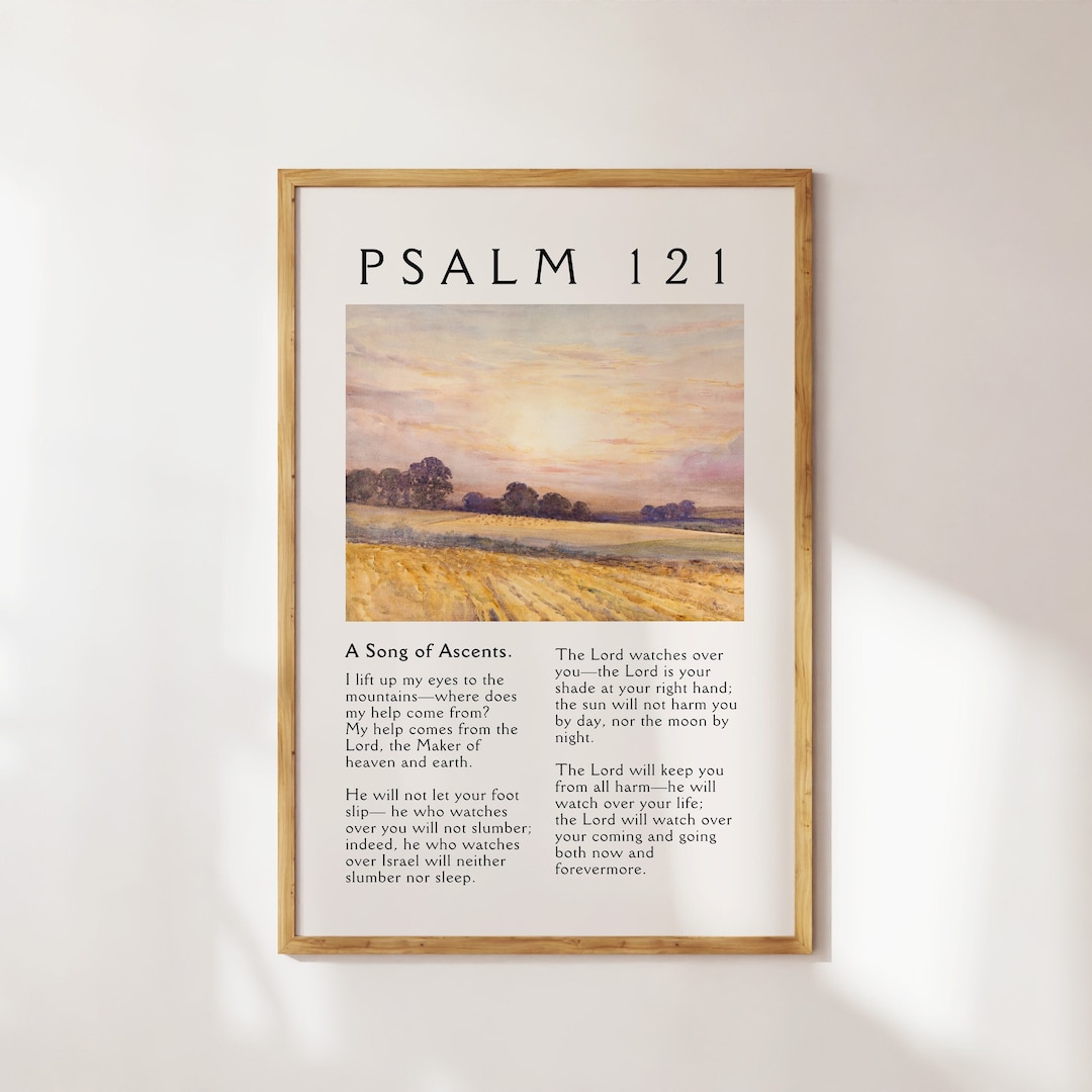 Vintage Psalm 121 Christian Poster, Fall Wall Art, Digital Download ...