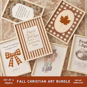 Fall Christian Wall Art, Bible Verse Posters for Thanksgiving Decor ...