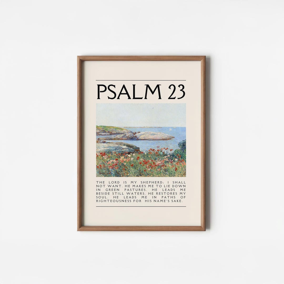 Psalm 23 Vintage Landscape Christian Wall Art (digital Download) - Etsy