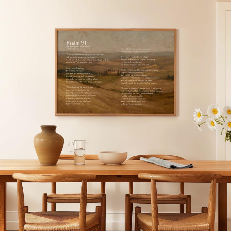 Psalm 91 Christian Wall Art: Rustic Fall Landscape (digital Download ...