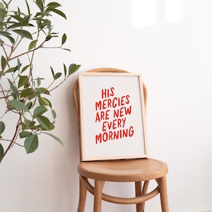 New Mercies Minimalist Christian Typography Wall Art Print Art Digital ...