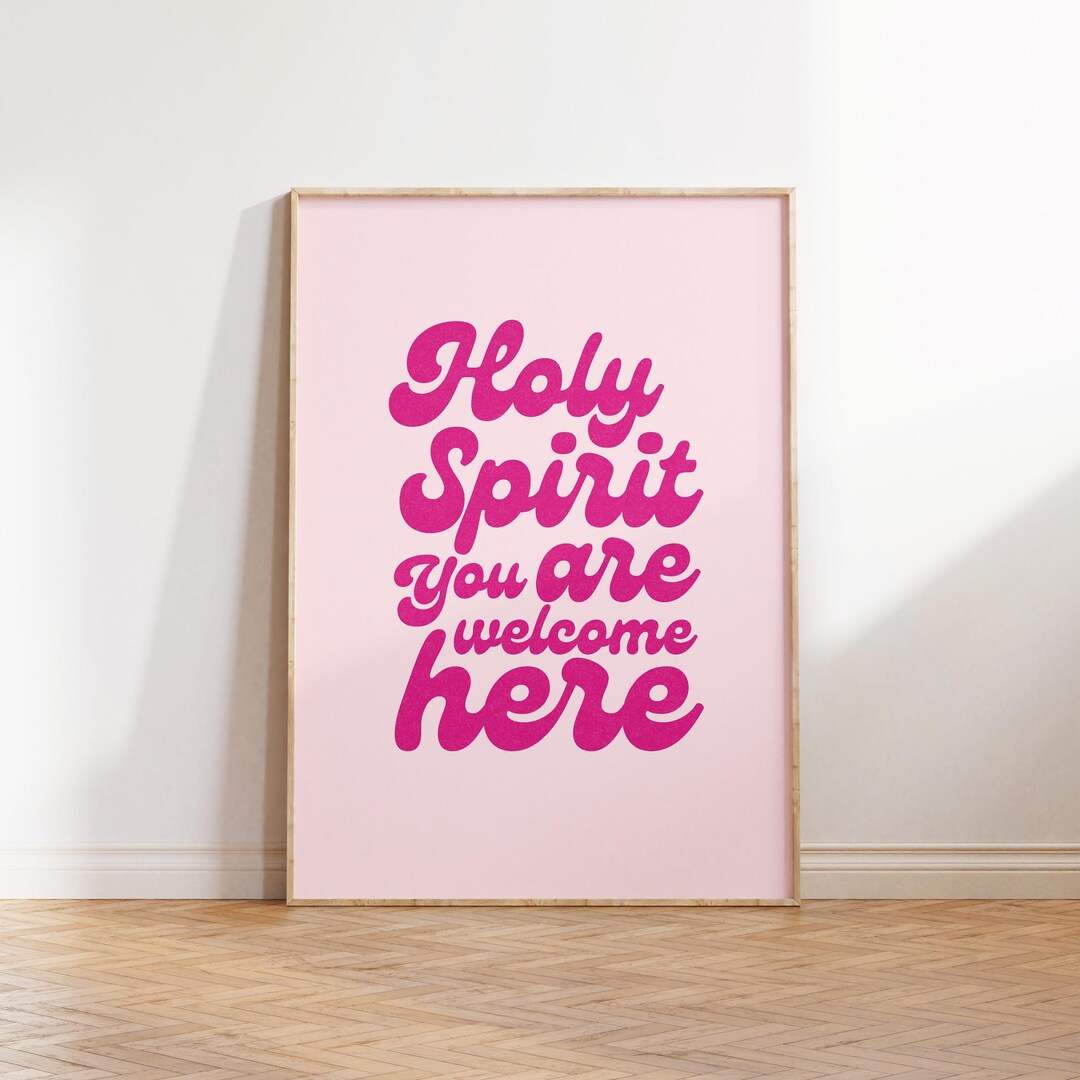 Holy Spirit Pink Christian Poster: Bible Verse Wall Art (digital ...