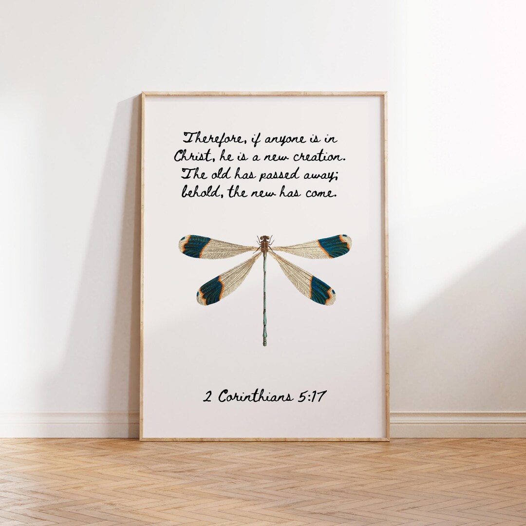 Dragonfly Print, Christian Wall Art, Fall Wall Art, Bible Verse Wall ...