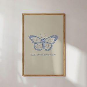 New Creation Butterfly Vintage, Christian Poster, Printable Wall Art ...