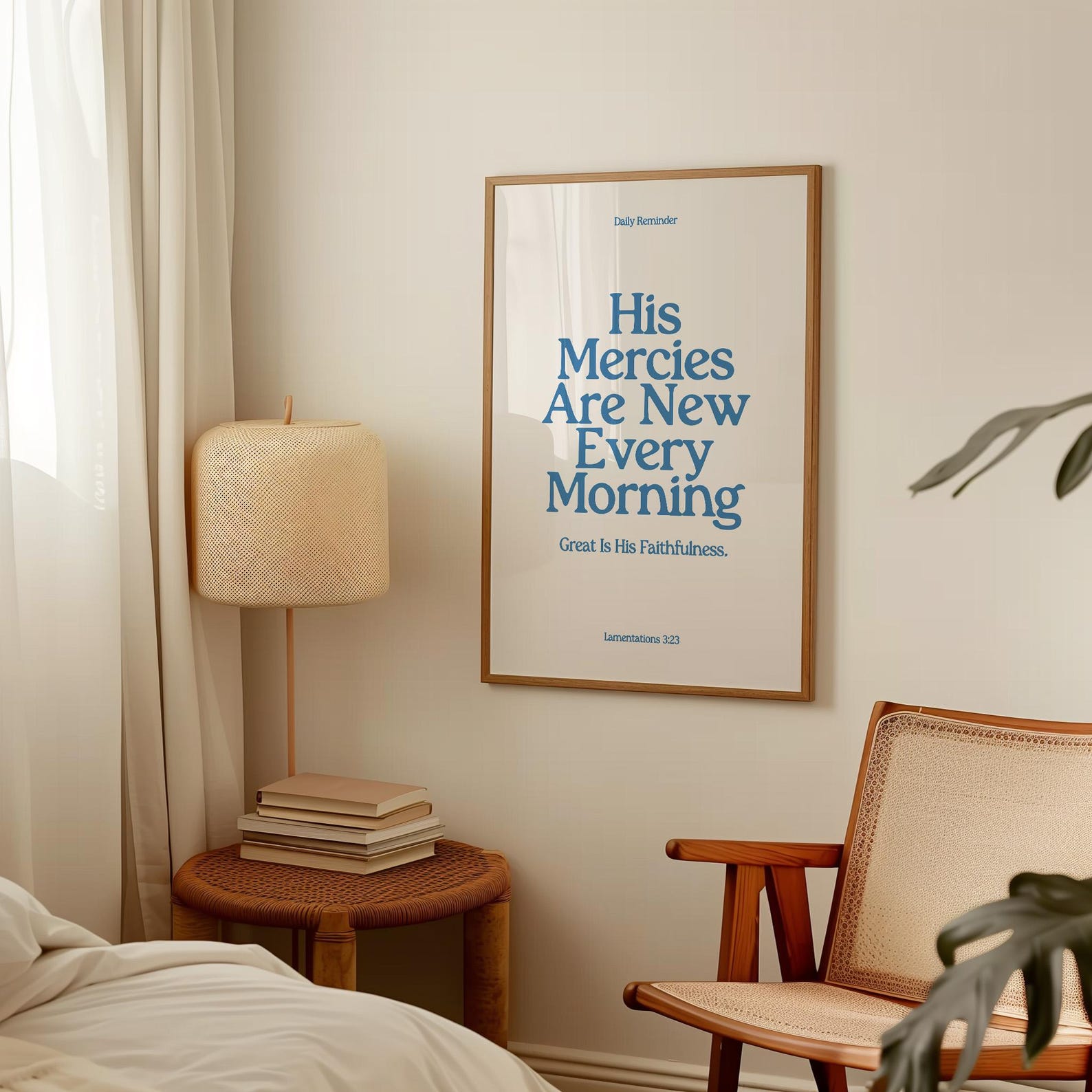 New Mercies Christian Wall Art: Blue Bible Verse Print (digital ...