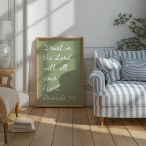 Proverbs 3:5 Christian Wall Art, Christian Quote Minimalist Poster ...