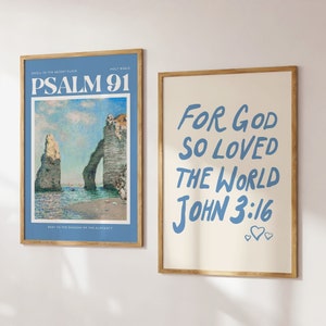 Bible Verse Bundle in Blue for Christian Housewarming Gift for Sunday ...