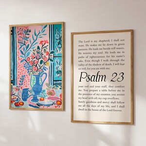 Cafe Psalm Series Christian Wall Art, Gallery Wall Set Colorful Prints ...