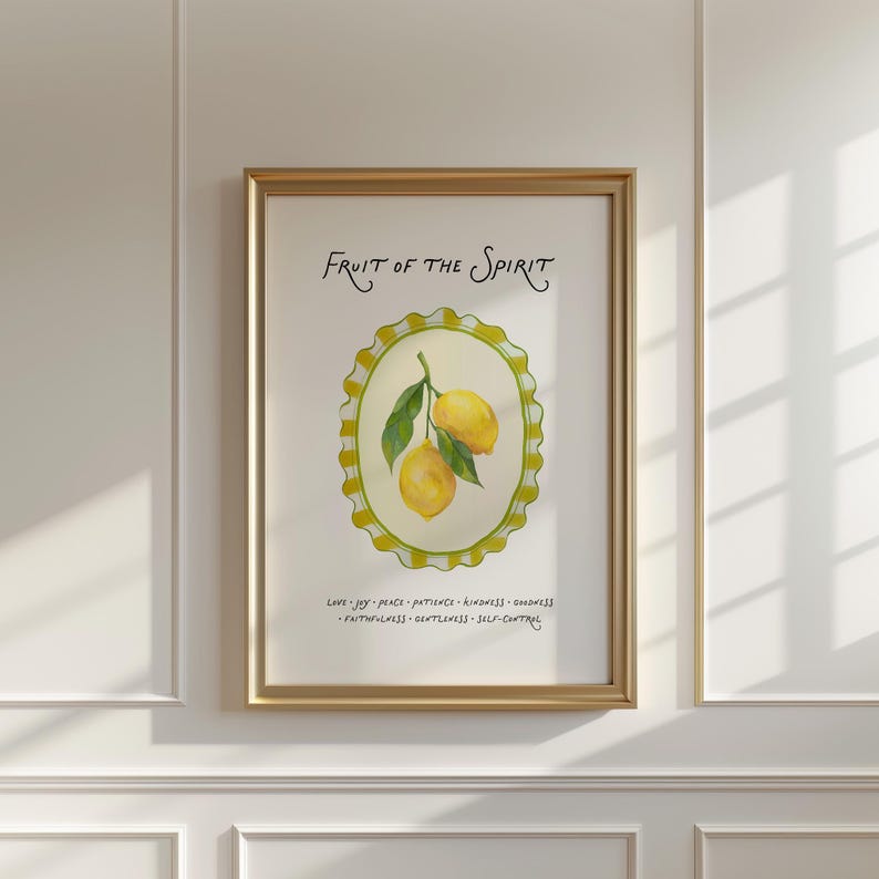 Fruit of the Spirit Printable Wall Art | Galatians 5:22 Lemon Scripture ...