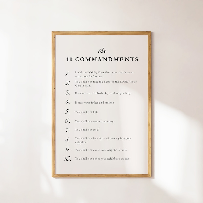 The 10 Commandments Printable Wall Art: Christian Home Decor (digital ...
