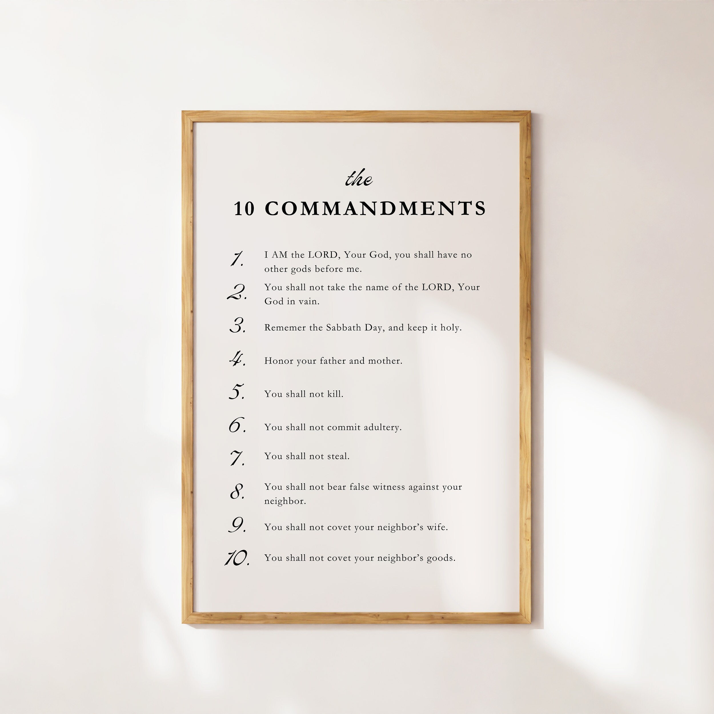 The 10 Commandments Printable Wall Art: Christian Home Decor (digital ...