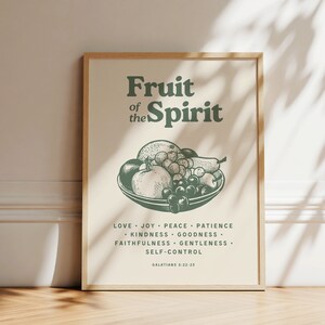 Retro Fruit of the Spirit Poster Printed & Shipped Christian Wall Art ...