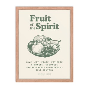 Retro Fruit of the Spirit Wall Art Framed & Shipped Bible Verse Wall ...