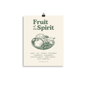 Retro Fruit of the Spirit Poster Printed & Shipped Christian Wall Art ...
