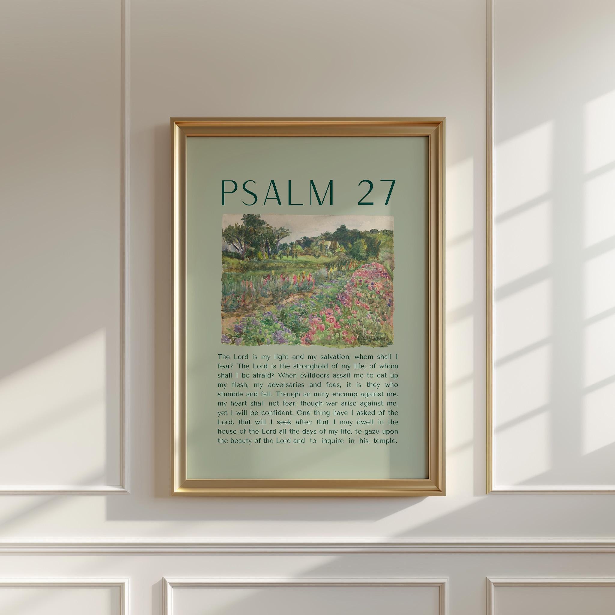 Psalm 27 Poster: Sage Green Christian Wall Art (digital Download) - Etsy