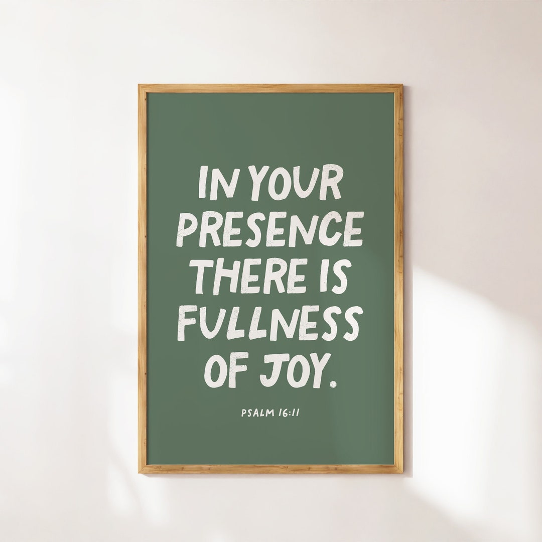 Psalm 16:11 Christian Wall Art Minimalist Bible Verse Quote Printable ...