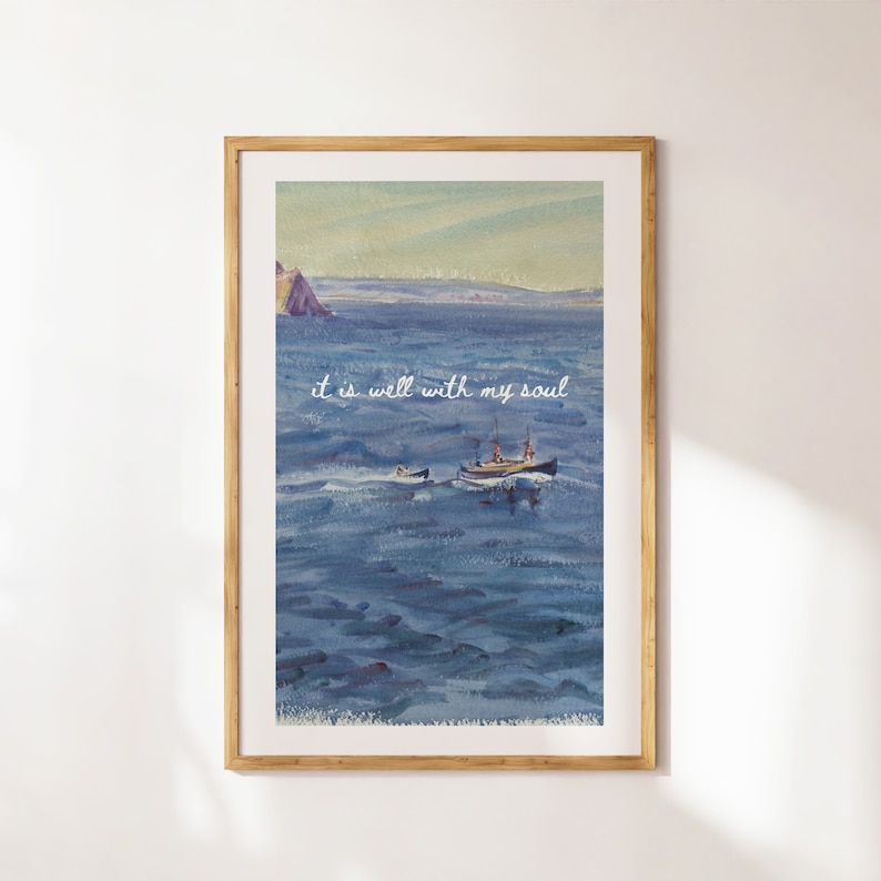 It is Well Coastal Art Print: Christian Bible Verse (digital Download ...