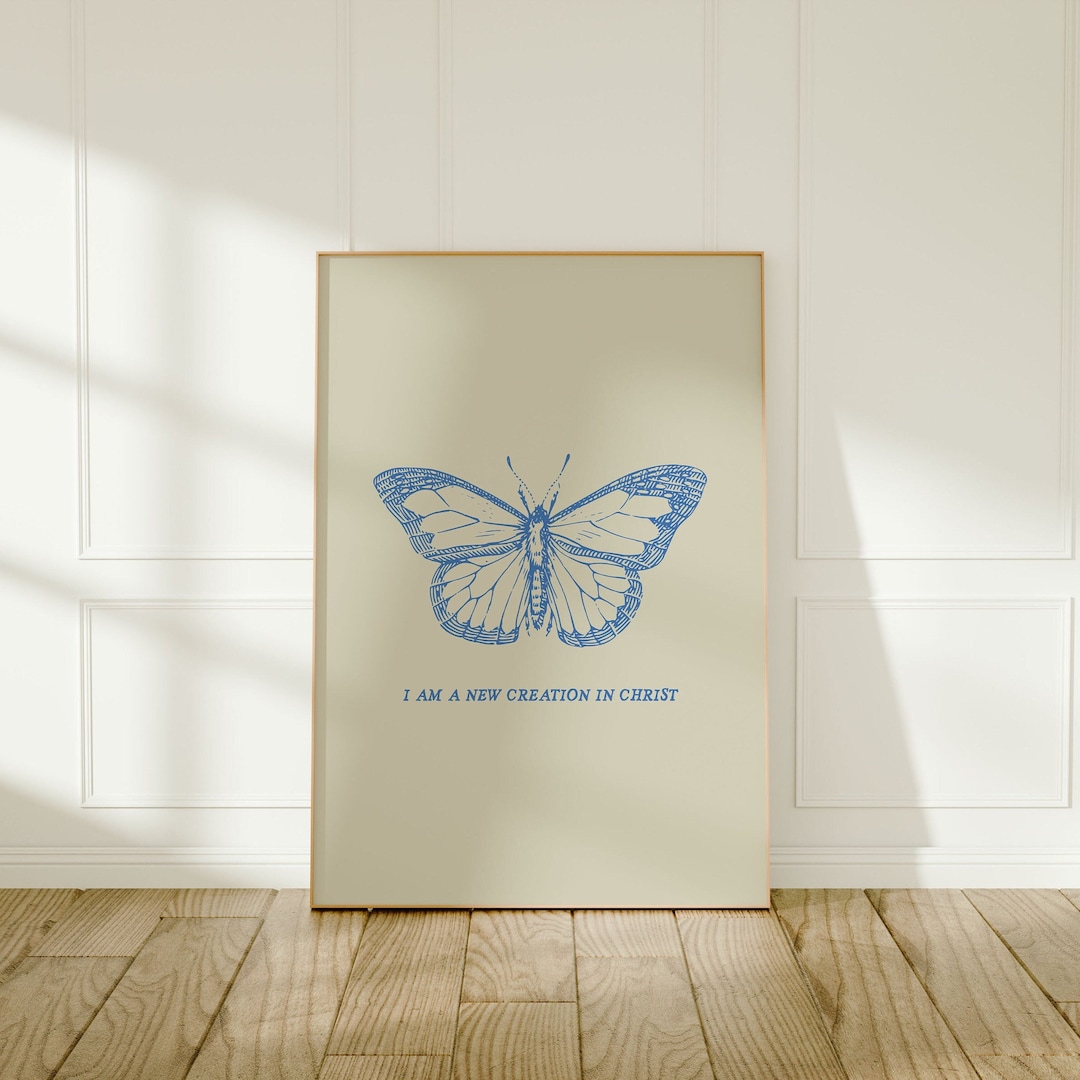 New Creation Butterfly Vintage, Christian Poster, Printable Wall Art ...