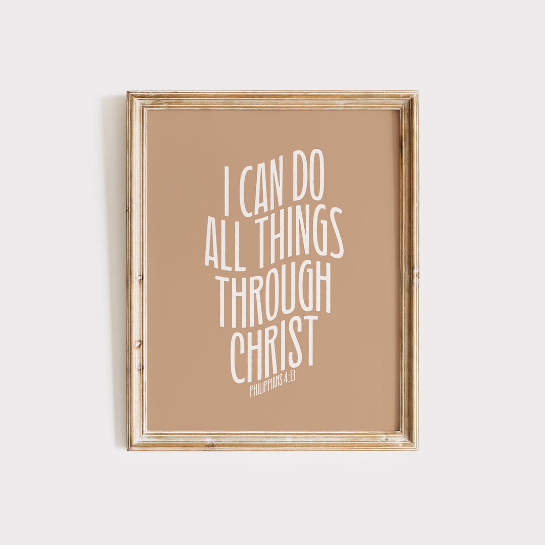 Philippians 4:13, Christian Wall Art, Bible Verse Poster, Scripture ...