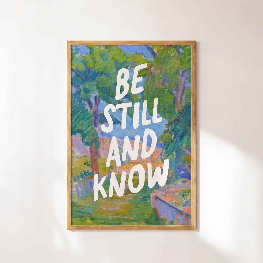 Be Still and Know, Christian Wall Art, Minimalist Christian Quote ...